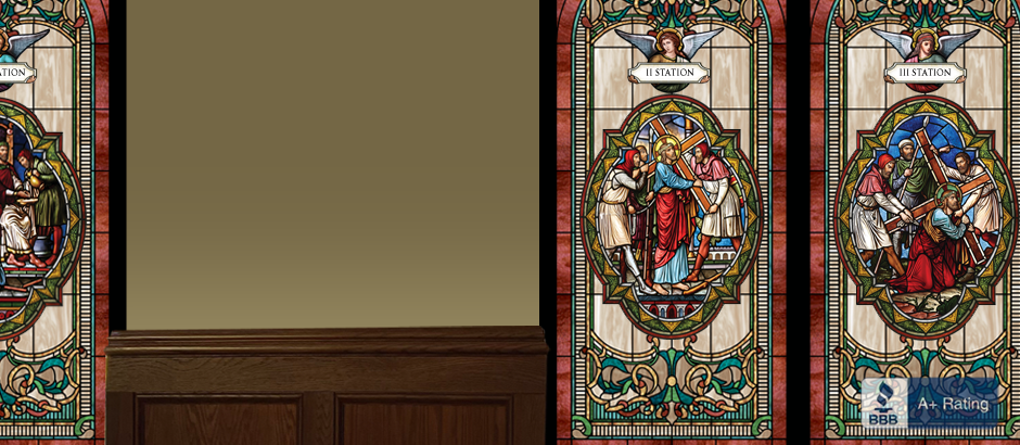 Church Window Film: Decorative stained glass window film.